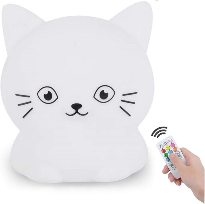 Veilleuse enfant chaton silicone lampe de nuit chevet chambre bébé ...