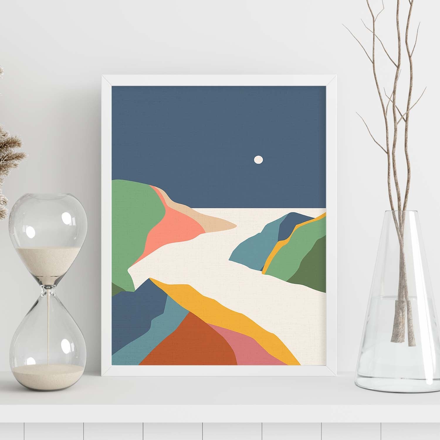 Affiches Avec Des Montagnes De Couleur. Feuille De Décoration 'valle De ...