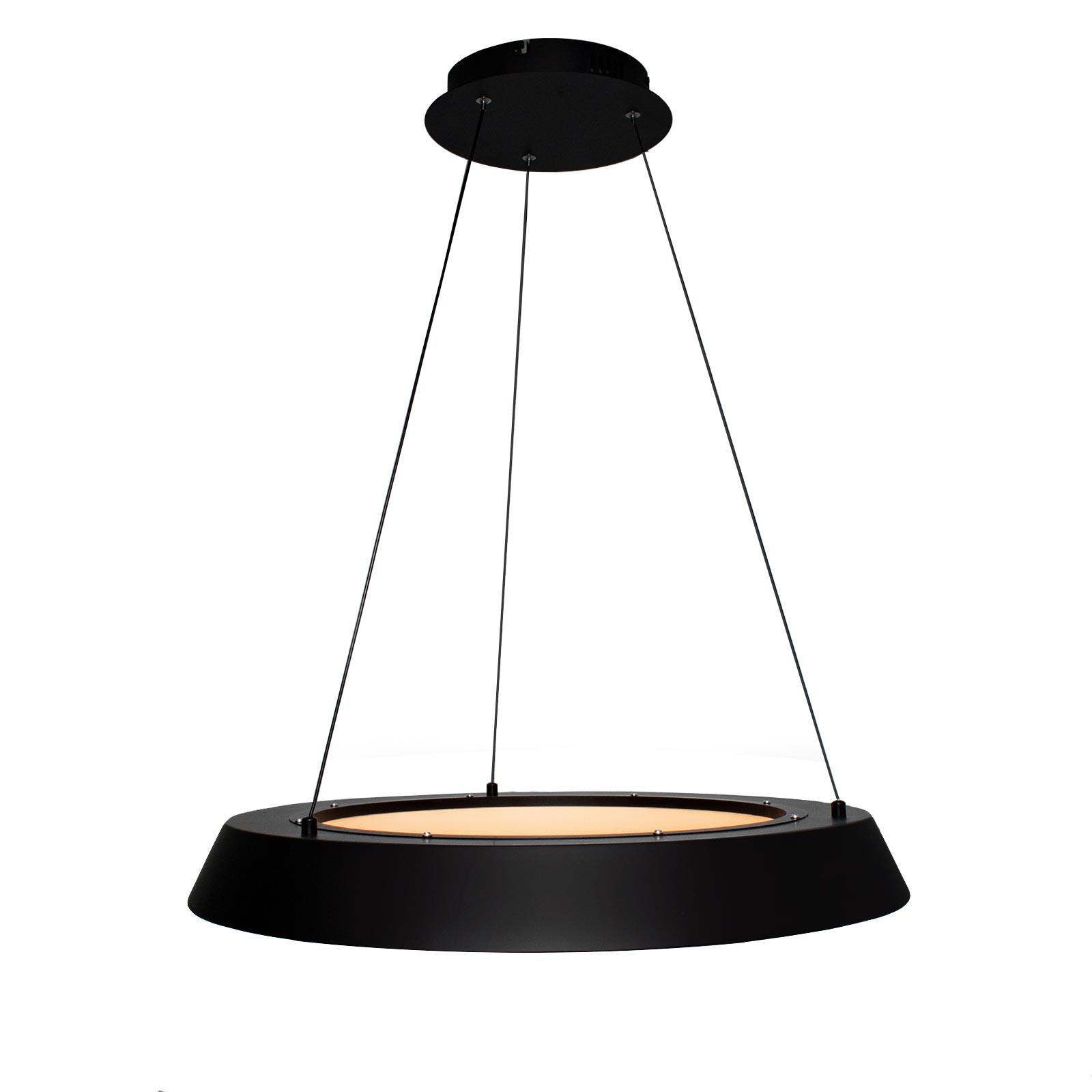 Lustre de plafond cercle lumineux LED 43W CCT noir pendentif suspension ...