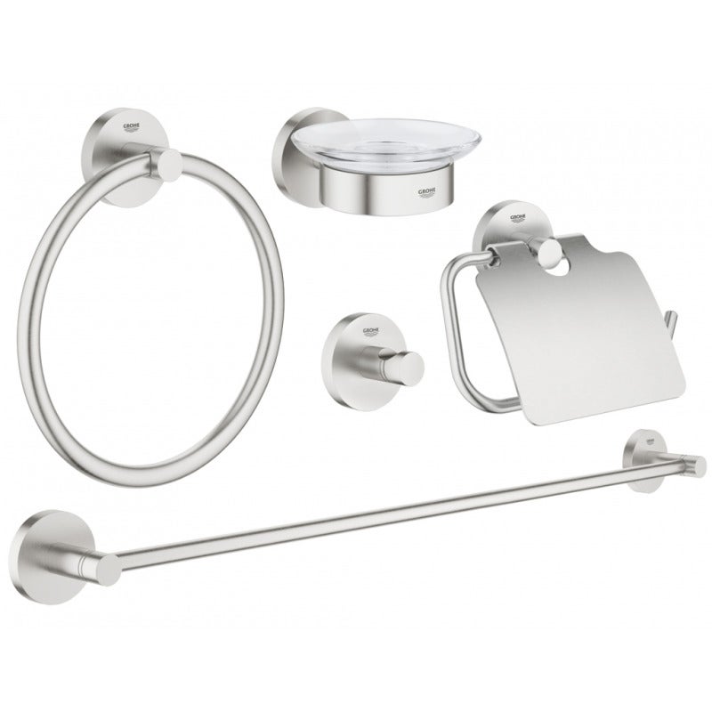 Grohe Essentials Set d’accessoires 5 en 1, Supersteel (40344DC1 ...