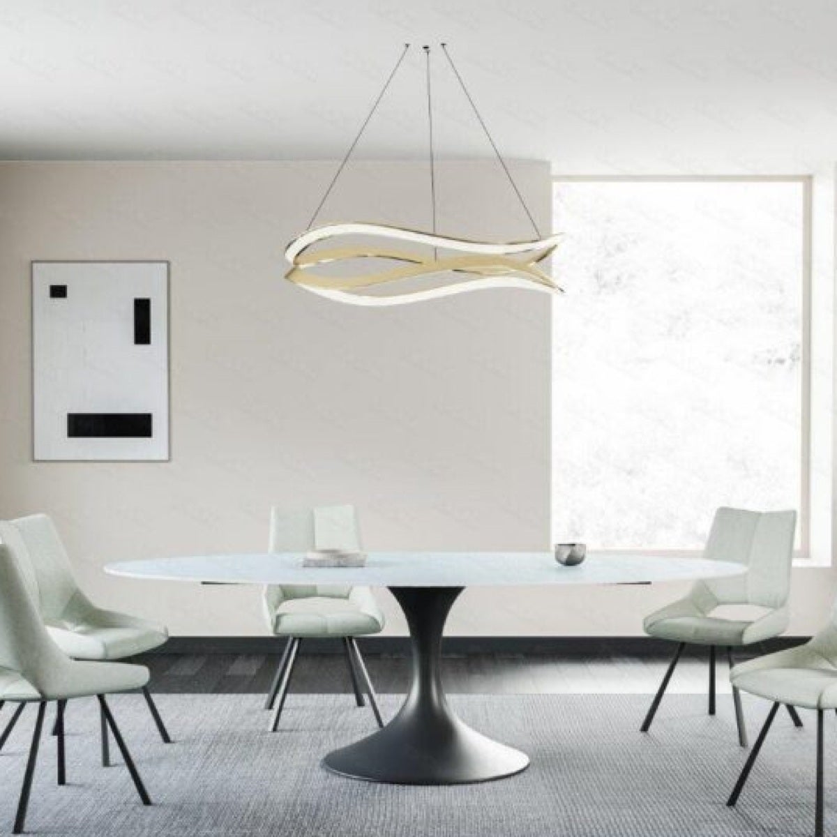 Table forme irrégulière blanche et noir 280 cm CALISIA | Leroy Merlin