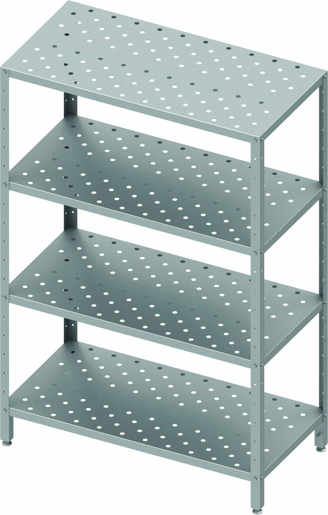 Rayonnage Inox Alimentaire - 4 Niveaux - Etagère Perforée - Profondeur ...