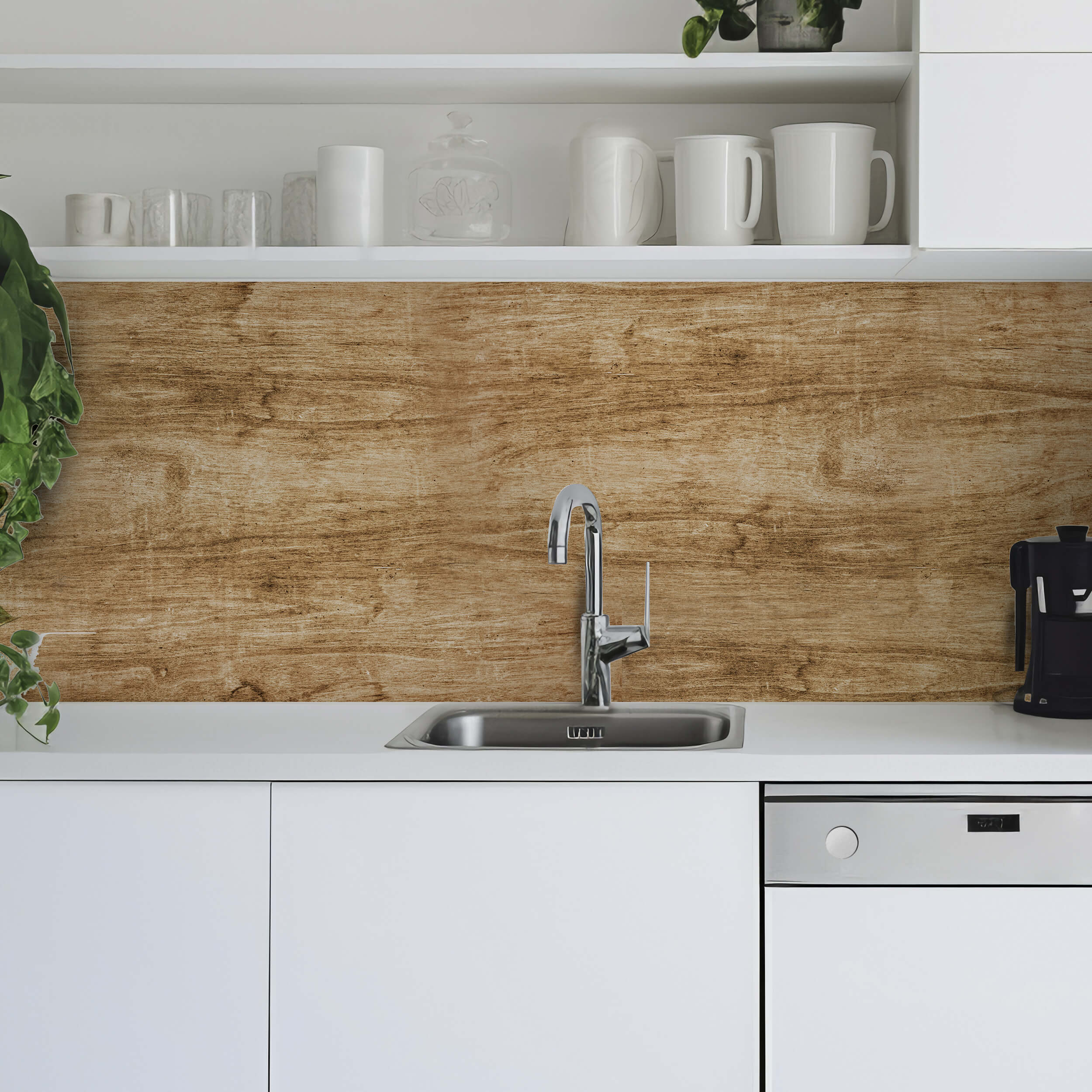 Crédence adhésive imitation bois 40x400cm | Leroy Merlin