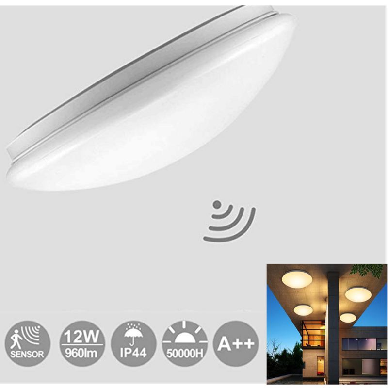 Plafonnier à detecteur Plafonnier avec détecteur de mouvement 12W LED ...