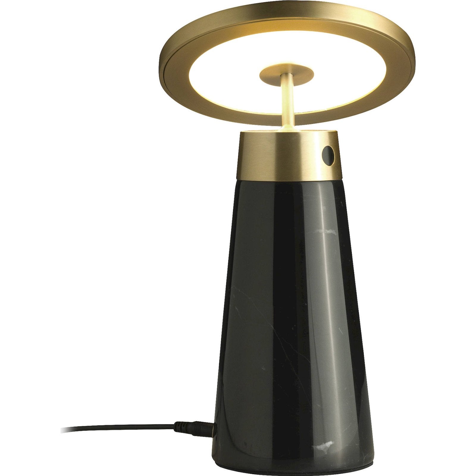 Lampe de table design en marbre noir et or Angel Cerda 16 x 16 x cm ...