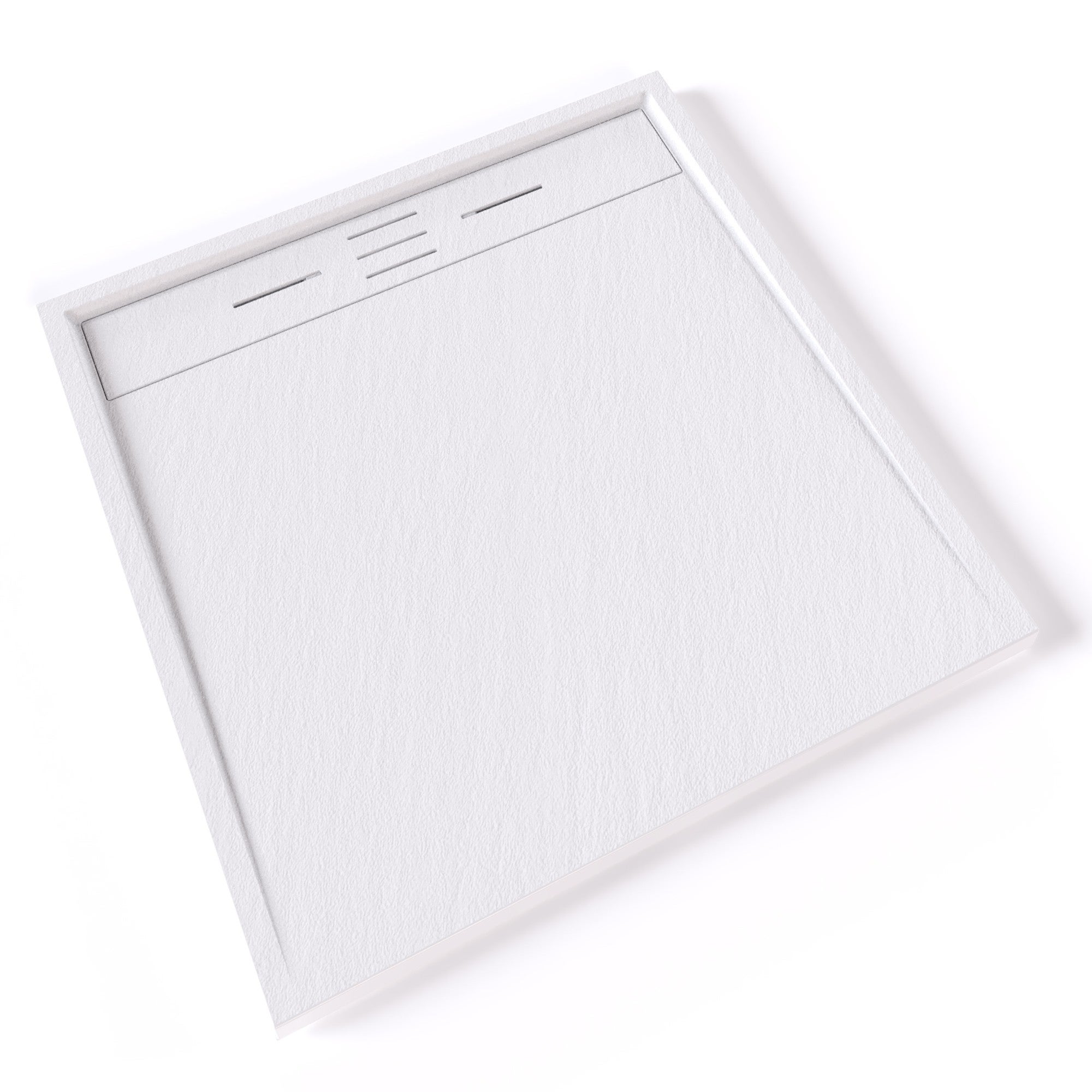 HIEMAL Receveur de douche 90 x 90 cm résine Blanc aspect ardoise ...