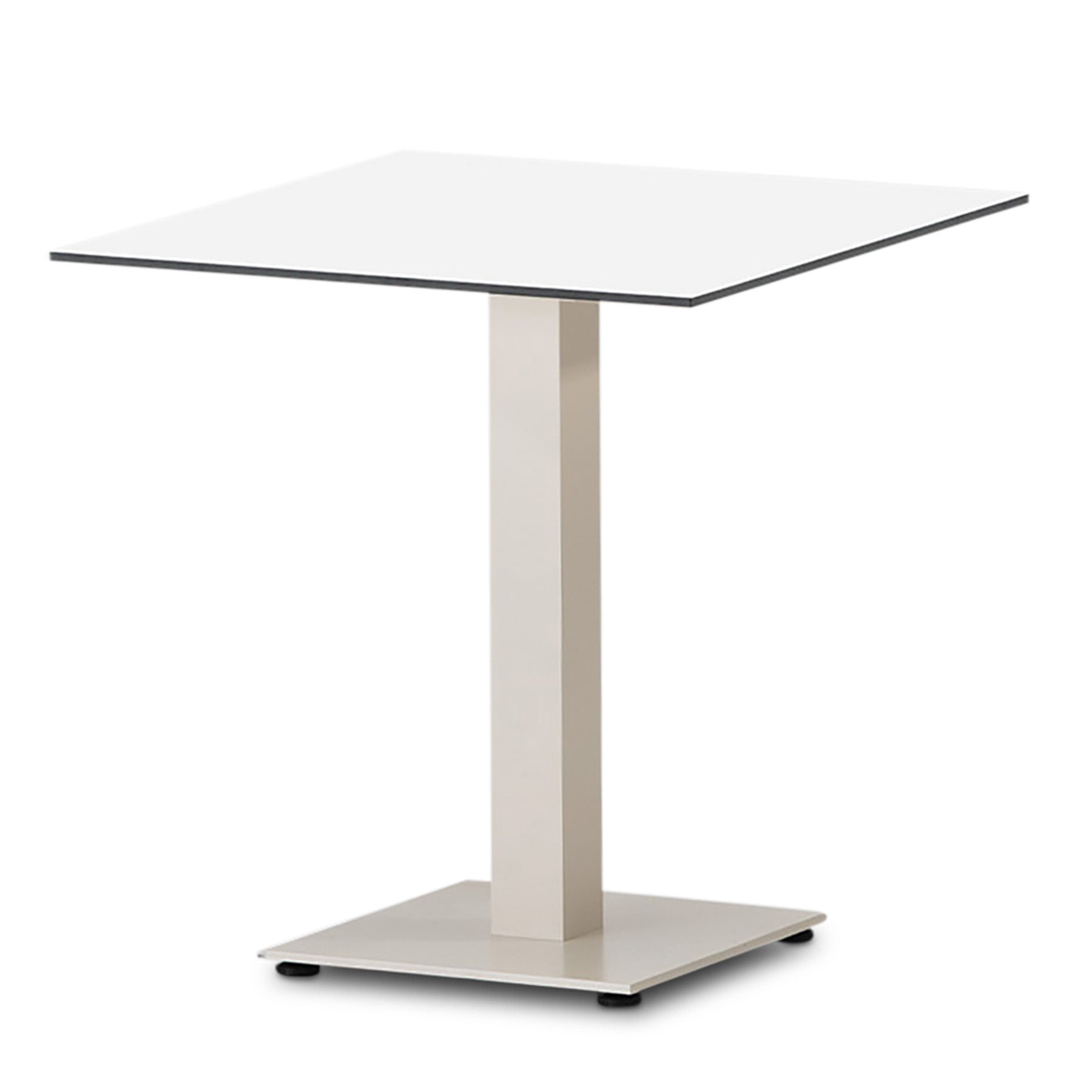 Mesa hosteleria 70x70 pie beige, sobre HPL blanco - Viena | Leroy Merlin