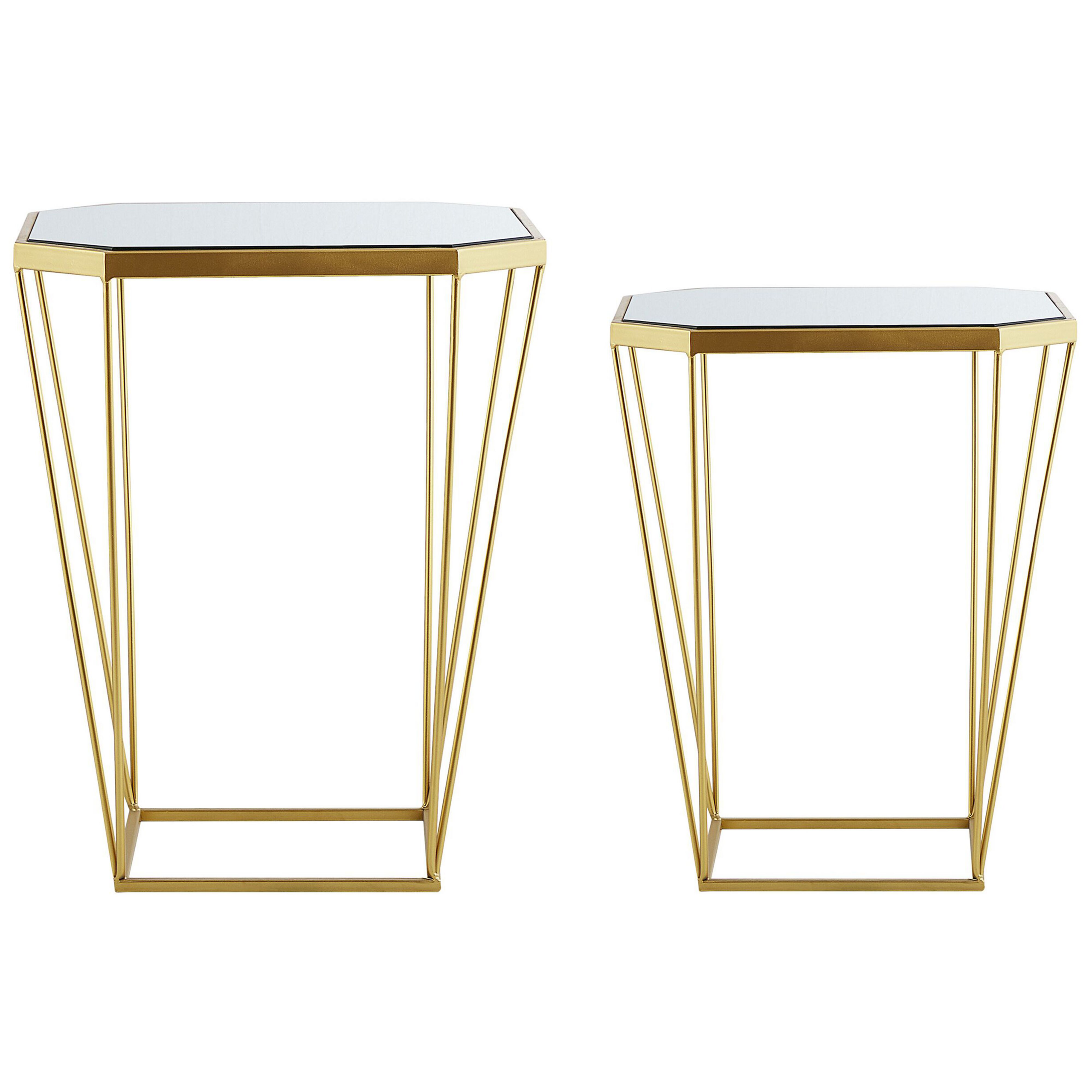 Lot de 2 tables d\'appoint SIERRA Verre Doré | Leroy Merlin