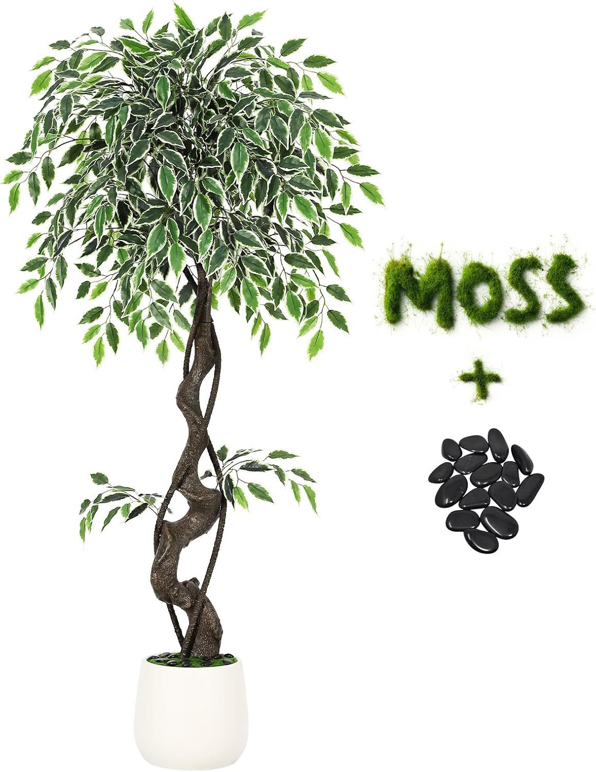 Plante Artificielle - Ficus artificiel pleureur vert - 150 cm en pot ...