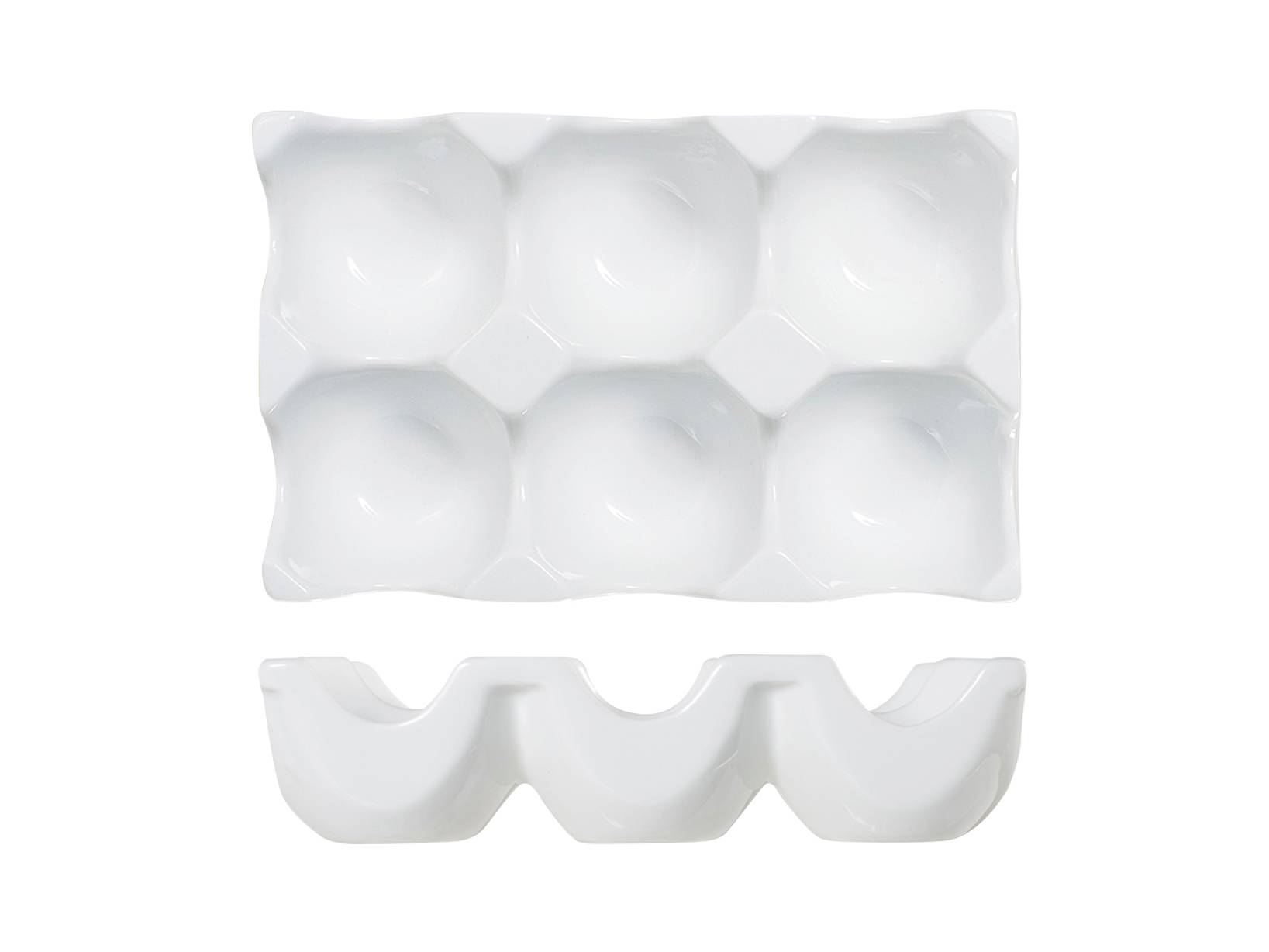 Hueveras Rectangulares 6 Plazas De Porcelana Blanca Cm 14x9 H&H | Leroy ...