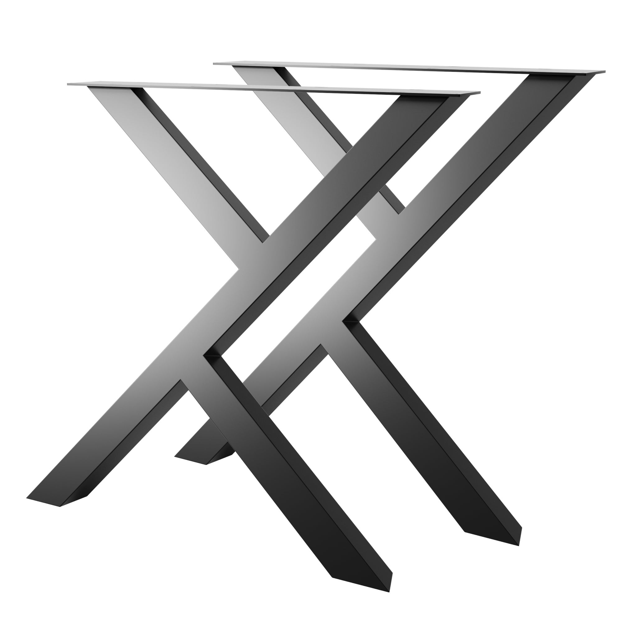 MetaloPro Deer - Patas de Mesa de Metal Negro en Forma de X – Juego de 2, Estables y Robustos ...