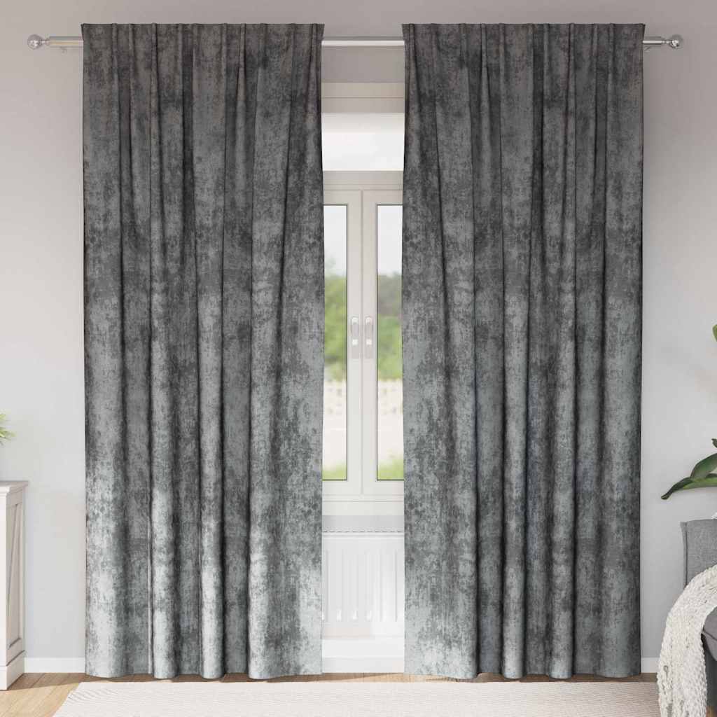 Rideaux en velours 2 pcs Gris 225 x 140 cm Velours | Leroy Merlin