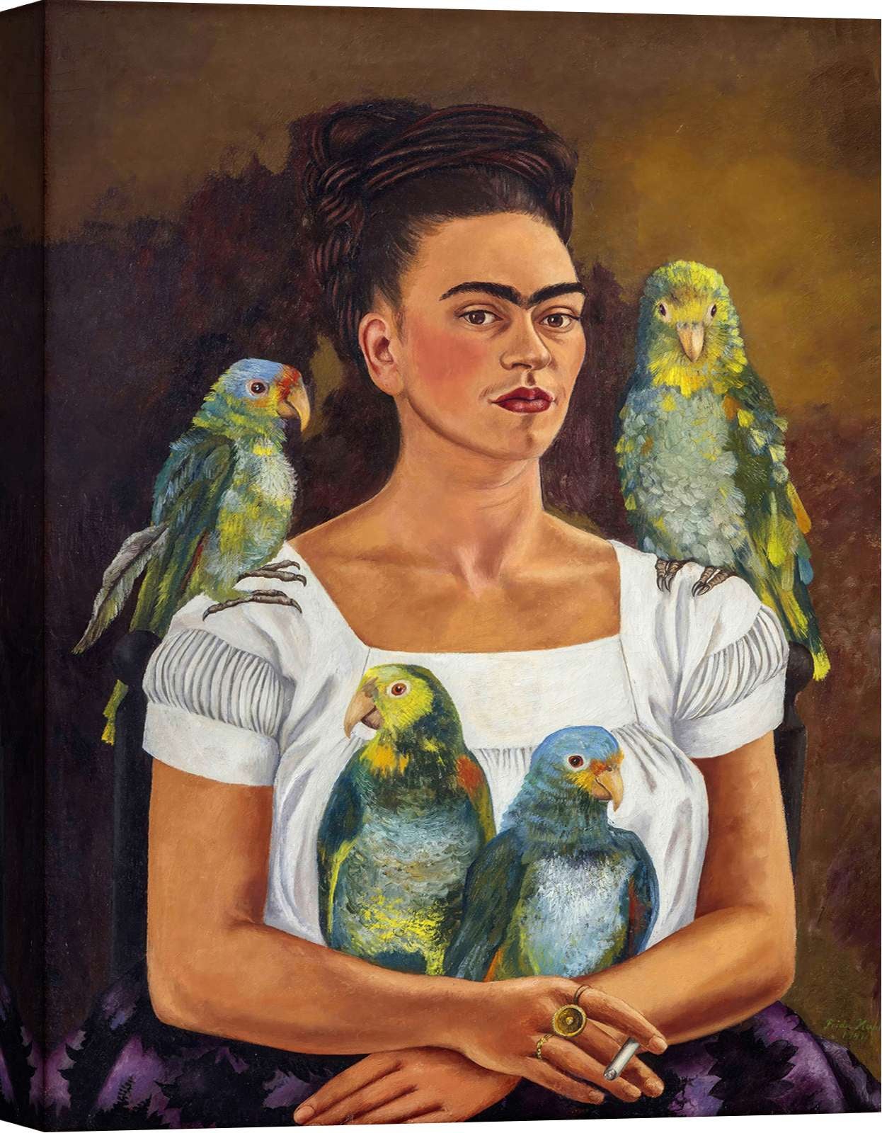Tableau sur toile - Frida Kahlo - Moi et mes perroquets, 1941 - 120x90 ...