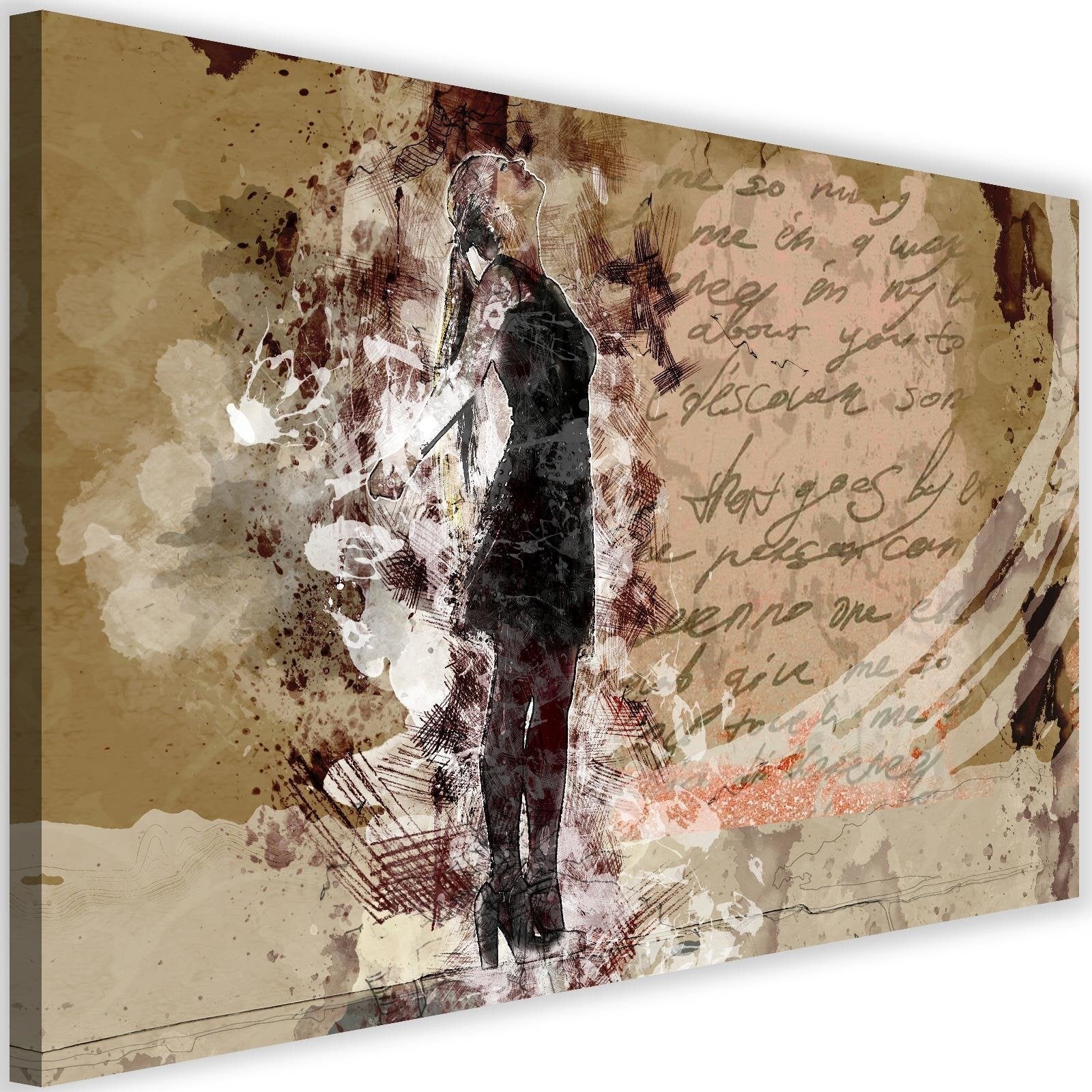 Tableau une femme en robe noire | Leroy Merlin