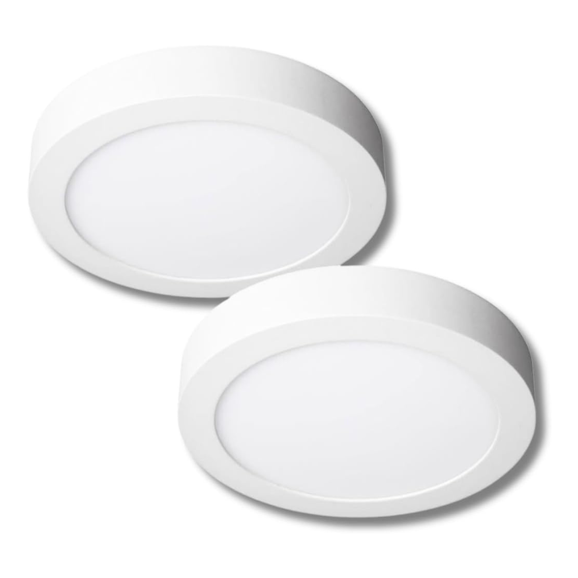 Pack 2 Downlight led 18W 4200ºK rond blanc surface Ø210x37 mm | Leroy ...