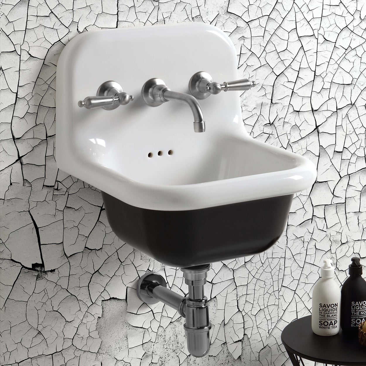 True Colors - Lavabo Rétro Noir brillante 42cm signé BLEU PROVENCE ...