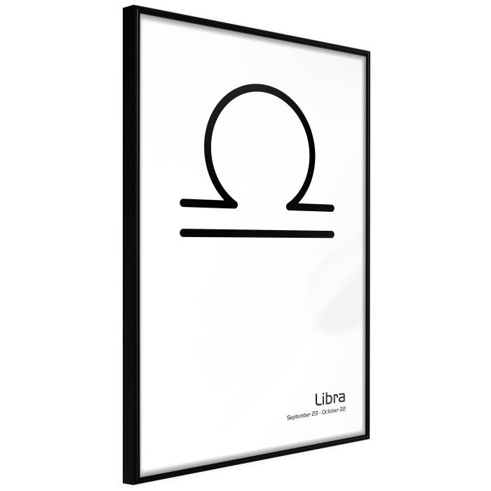Affiche Murale Encadrée "Zodiac Libra II" 40 x 60 cm Noir | Leroy Merlin