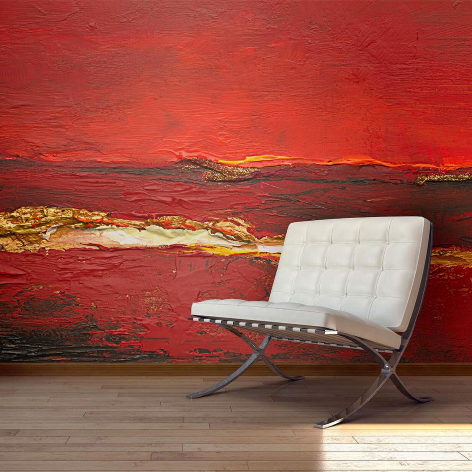 Papier peint vague d'or - 250 x 193 cm | Leroy Merlin