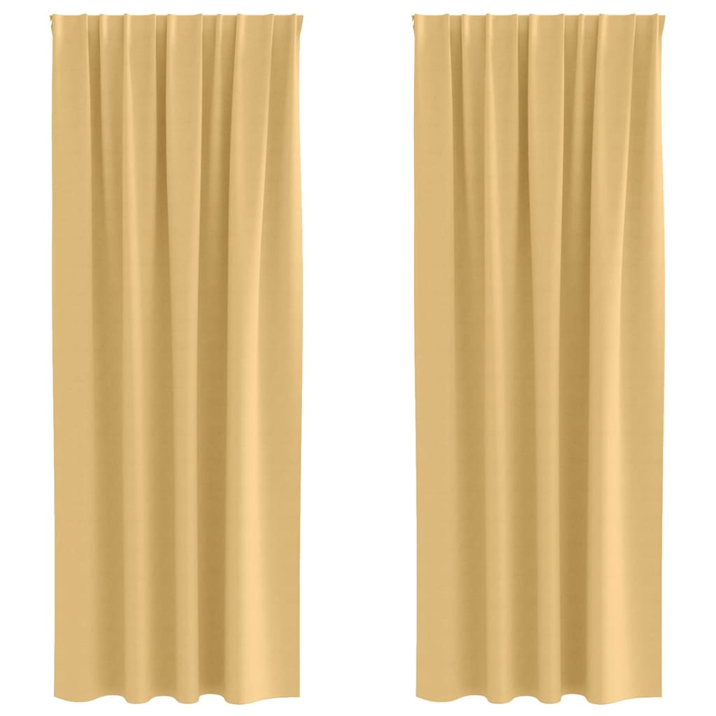 Rideaux avec des rideaux 2 pcs Beige 225 x 140 cm Polyester | Leroy Merlin