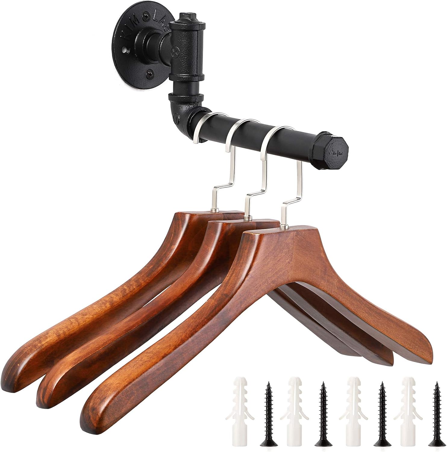 Perchero y toallero de metal rústico para colgar en la pared color ...