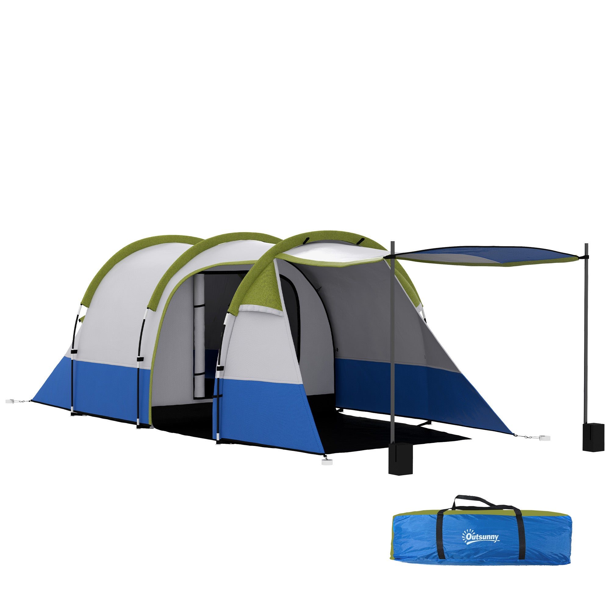 Tente tunnel camping 2-3 pers auvent légère ventilée imperméable 2000 ...