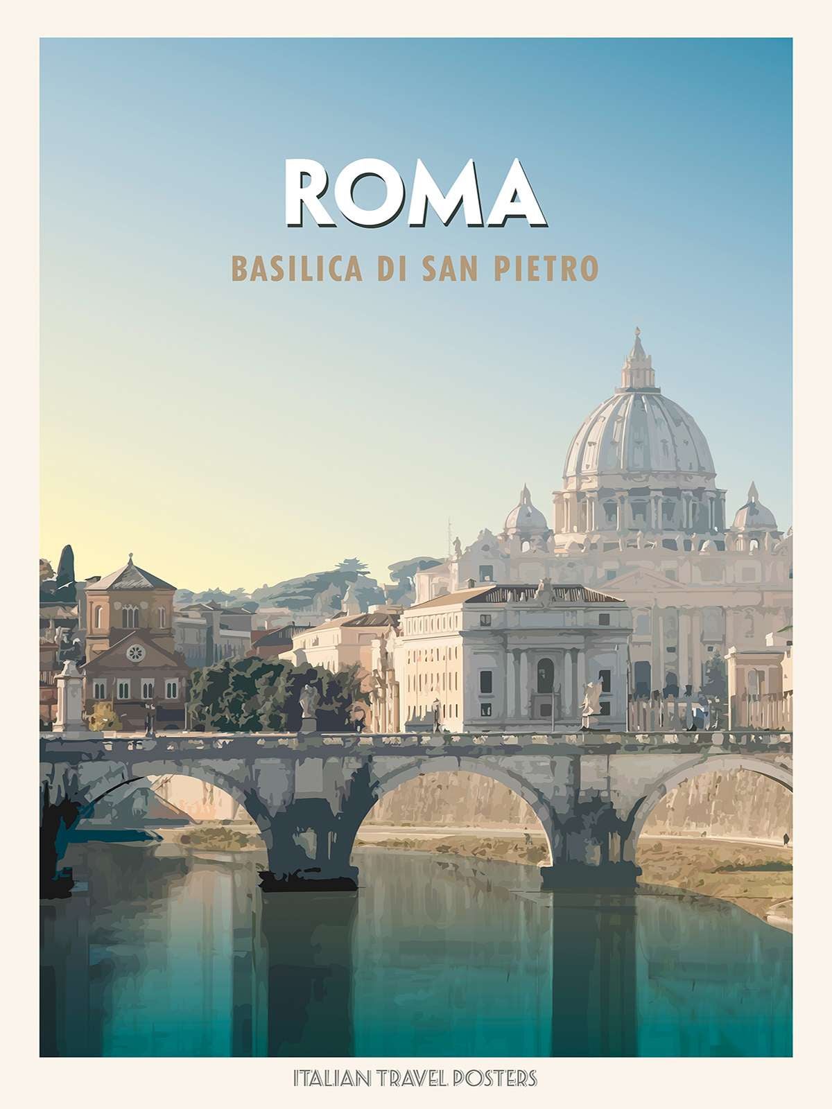 Affiche Rome : Basilique Saint-Pierre (Impression sur papier, 70x50 cm ...