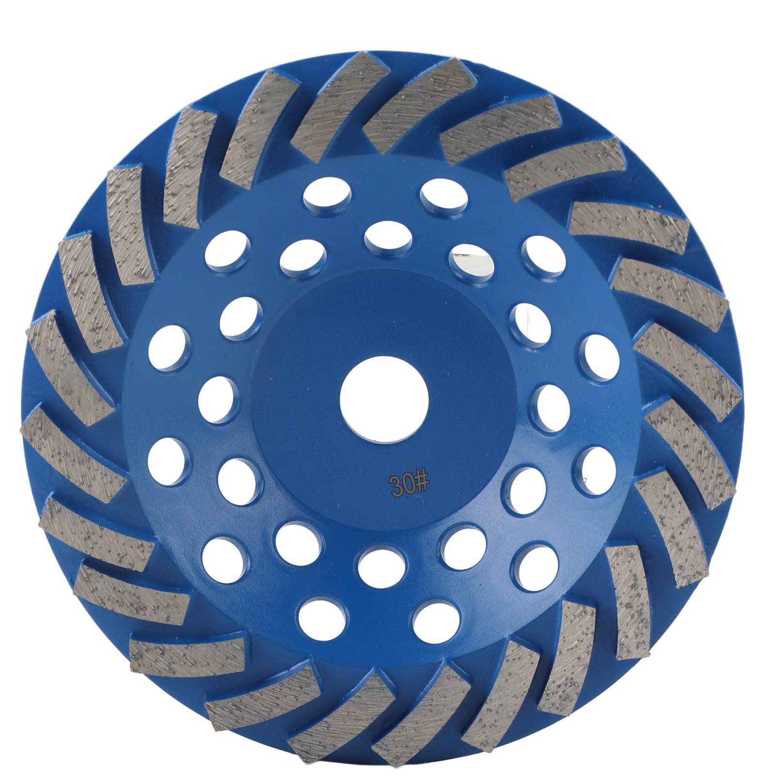 Meule diamantée bleue 24 dents 180 mm 30 mailles pour ponçage du béton ...