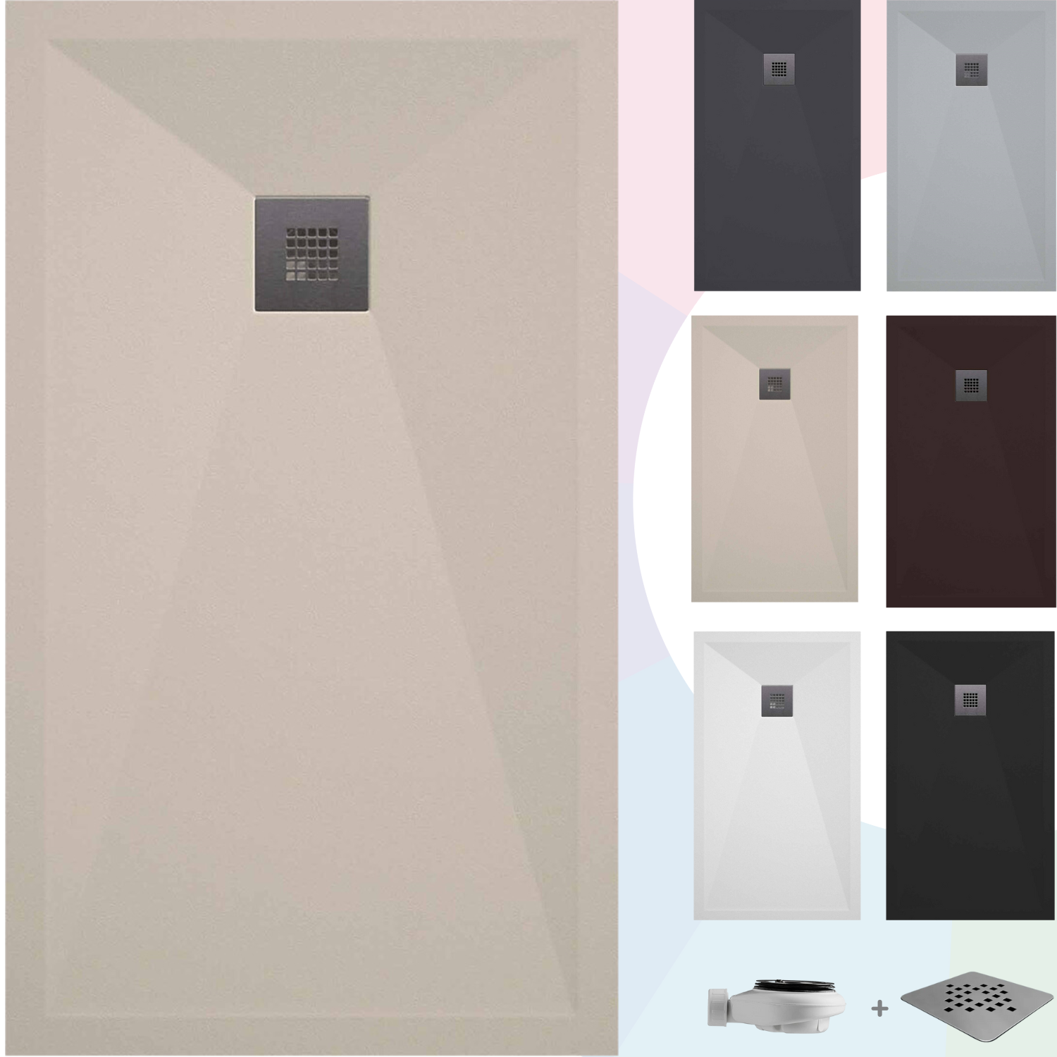 SOULBATH Receveur de Douche -Résine -Gel Coat -Texture Lisse/Pierre ...