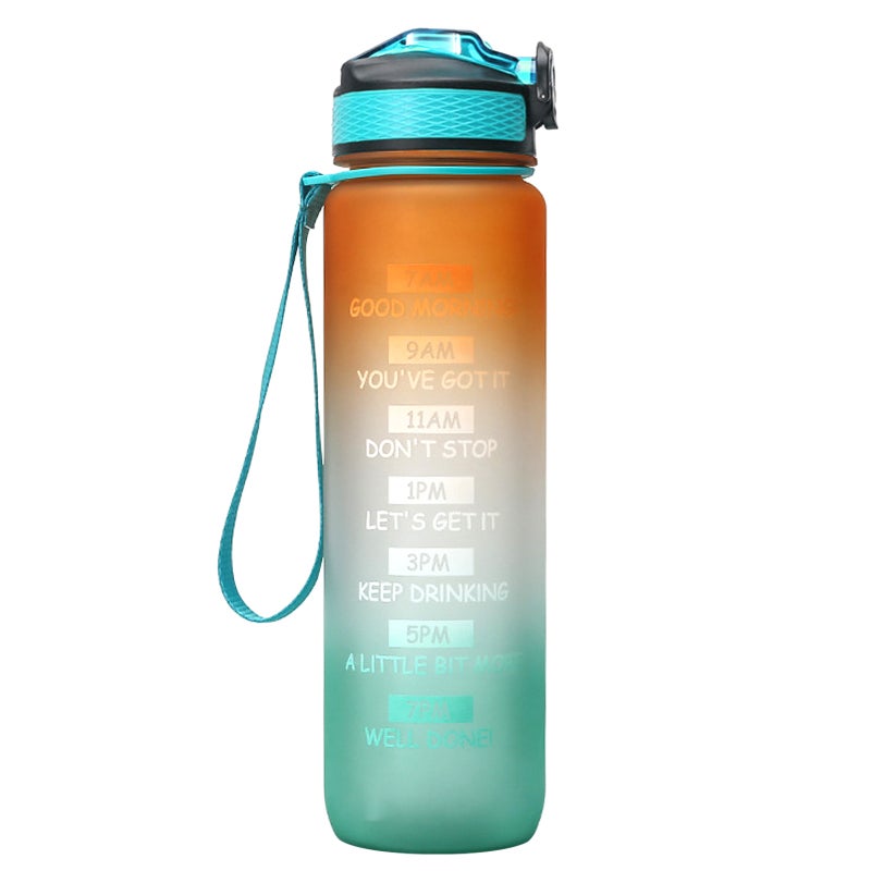Gourde de sport jaune-vert grande capacité de 1000 ml | Leroy Merlin
