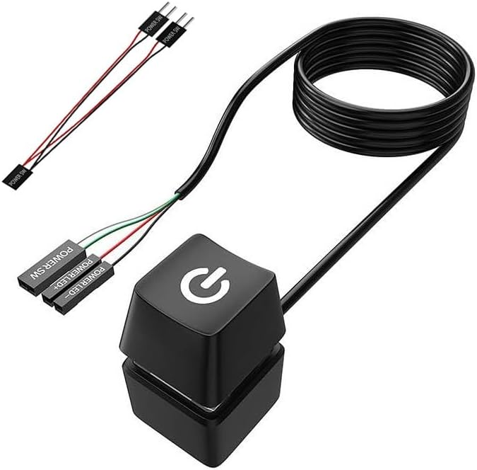 Botón de encendido externo para PC con interruptor mecánico, LED azul ...