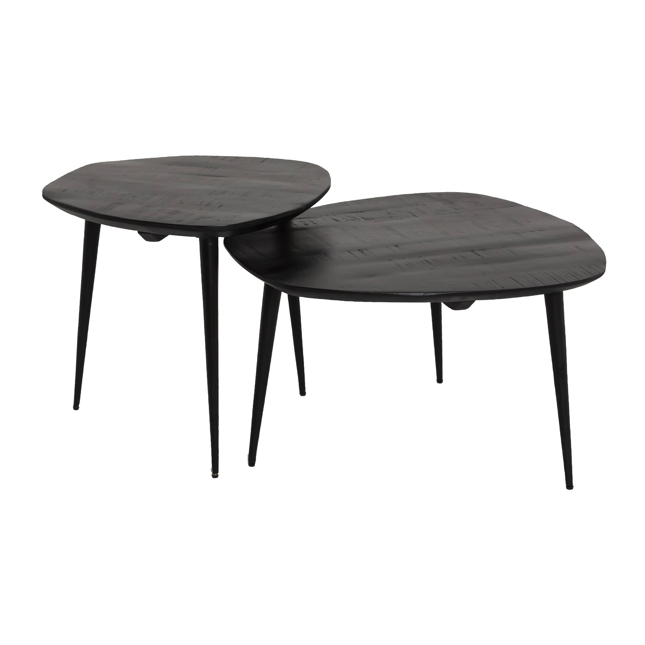 Table basse gigogne en bois de manguier noir Valério | Leroy Merlin