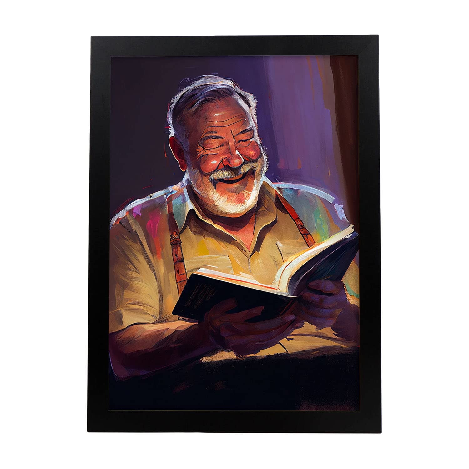 Nacnic Poster Di Ernest Hemingway In Stile Ritratto A Colori Cartoon ...