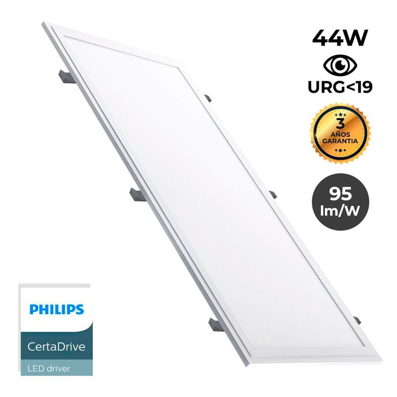 Panel LED slim empotrable 120X30 cm - Driver Philips - 44W - UGR19 ...