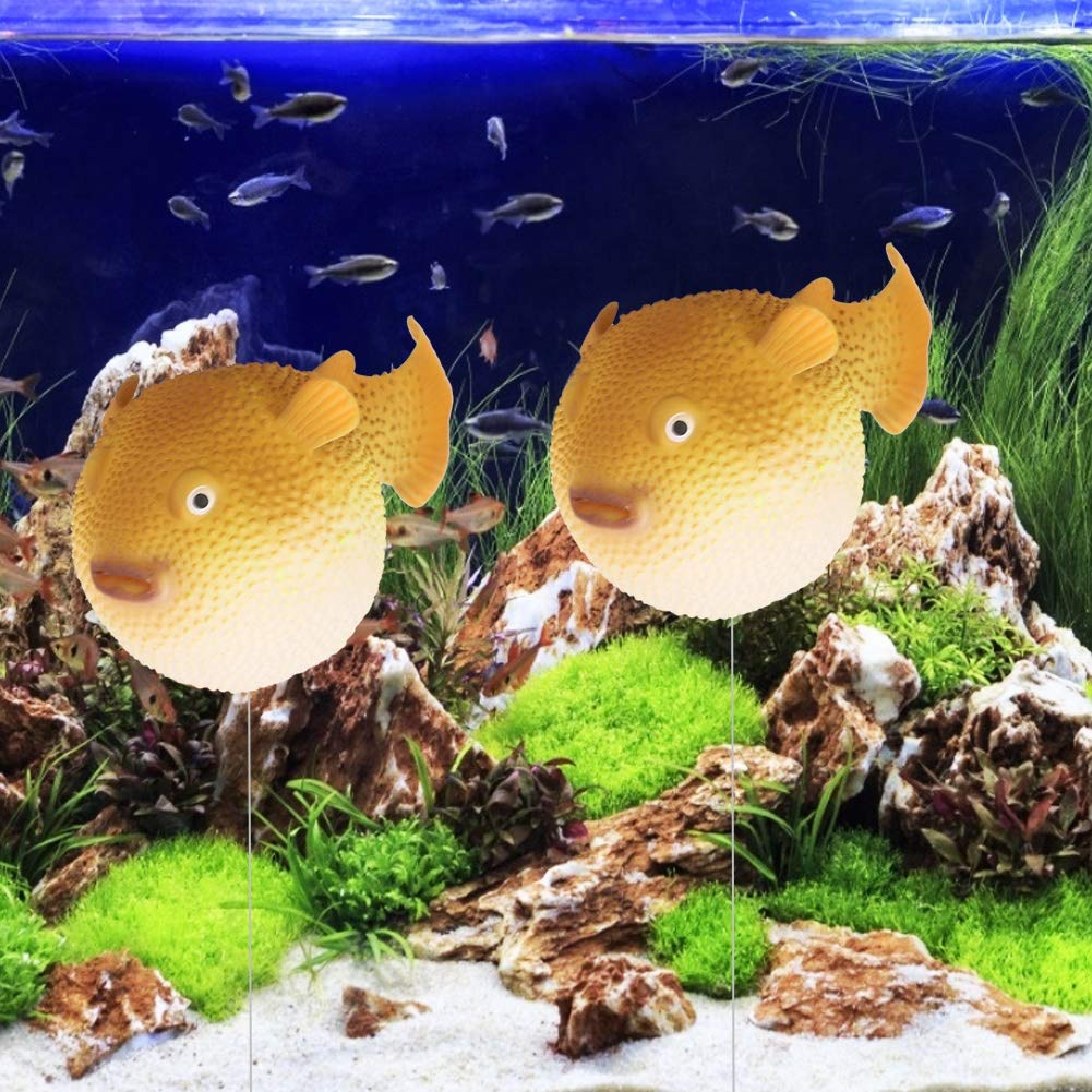 Pecera artificial de simulación fluorescente luminosa, pez globo ...