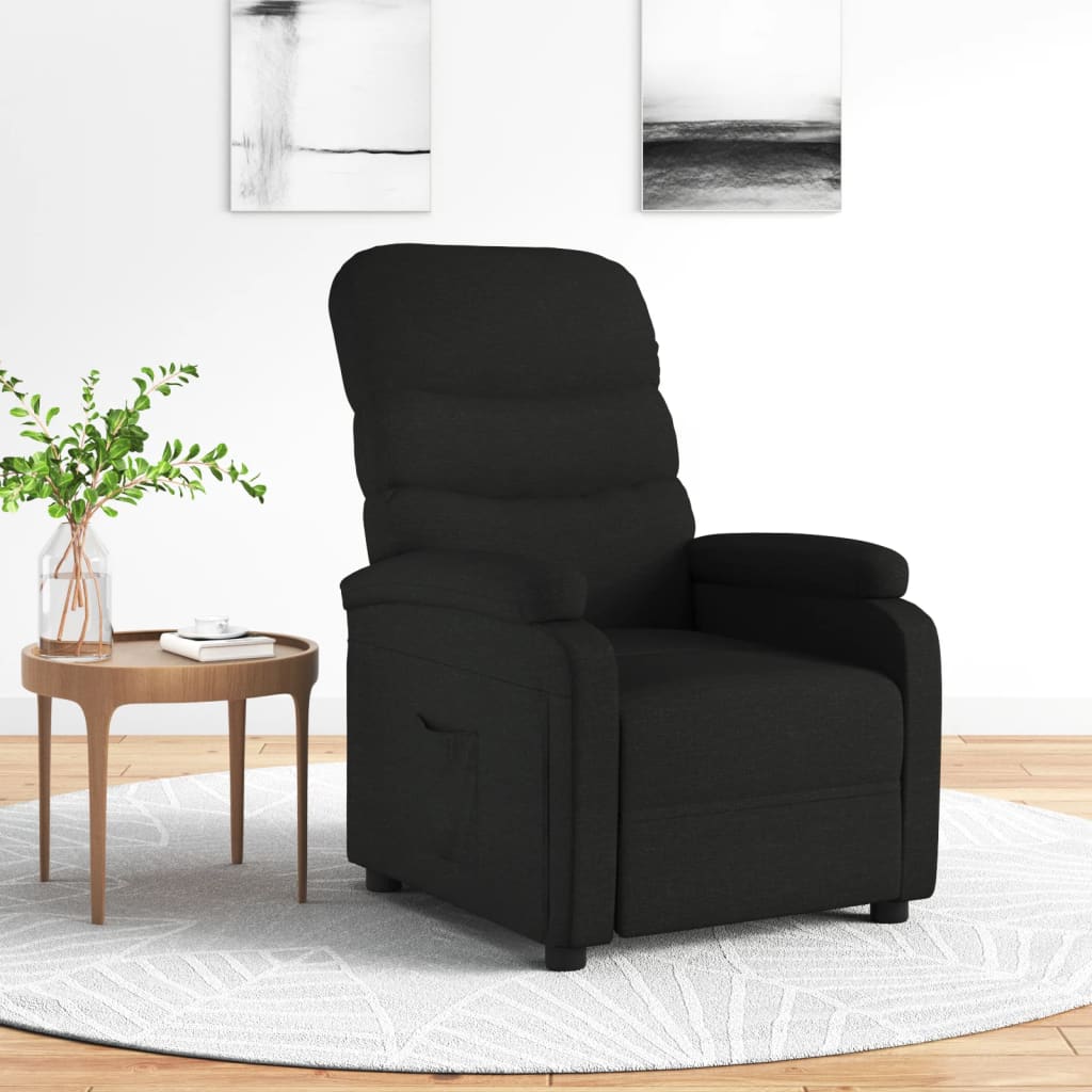 Silla reclinable de tela negra | Leroy Merlin