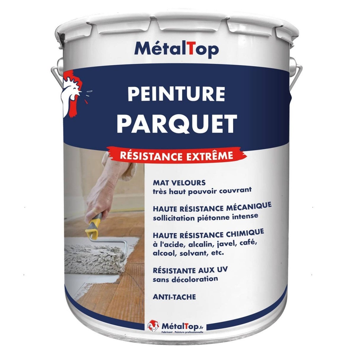 Peinture Parquet - Rouge rubis - RAL 3003 - 15 L - Métaltop | Bricoman