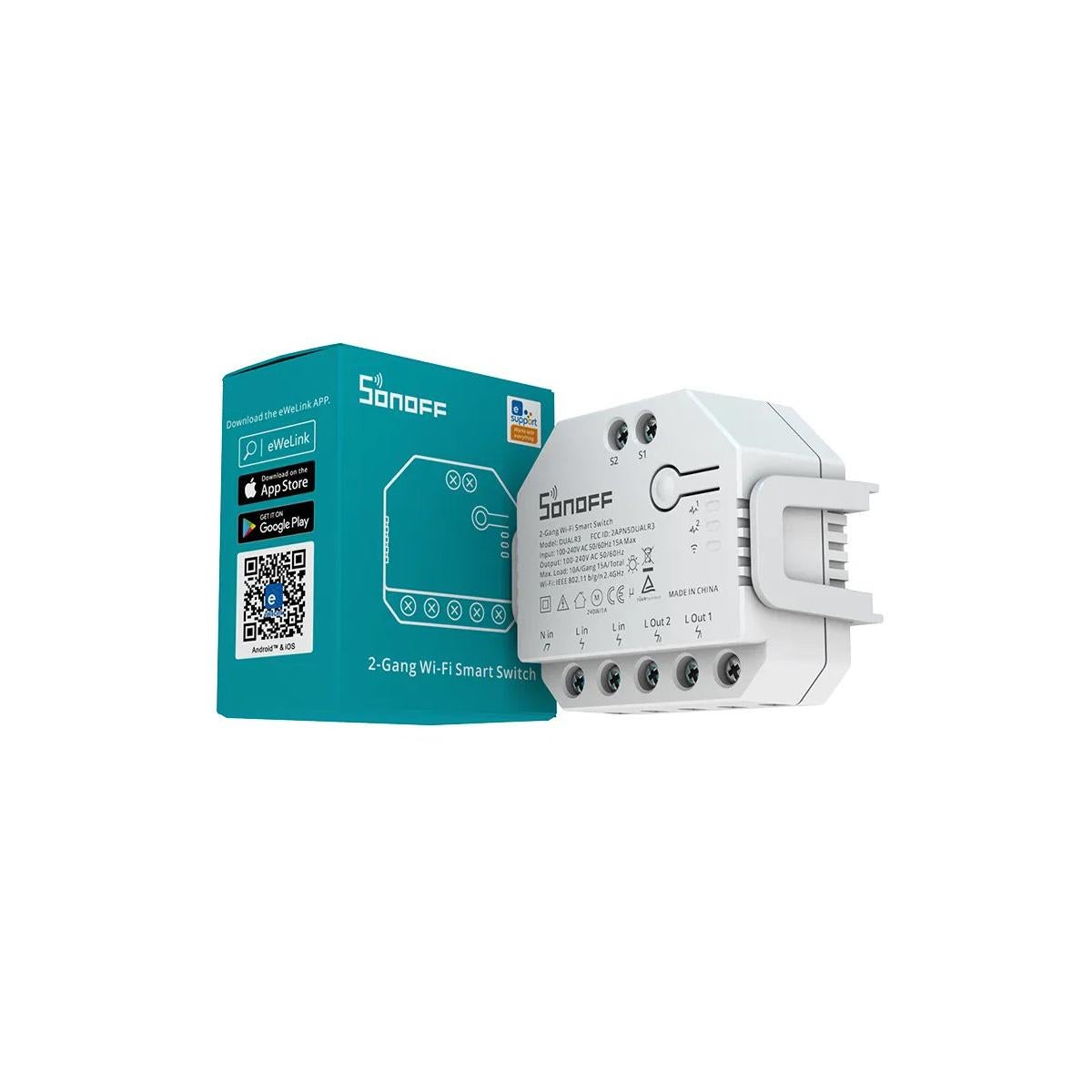 Sonoff Dual R3 Avec fil &sans fil Blanc | Leroy Merlin