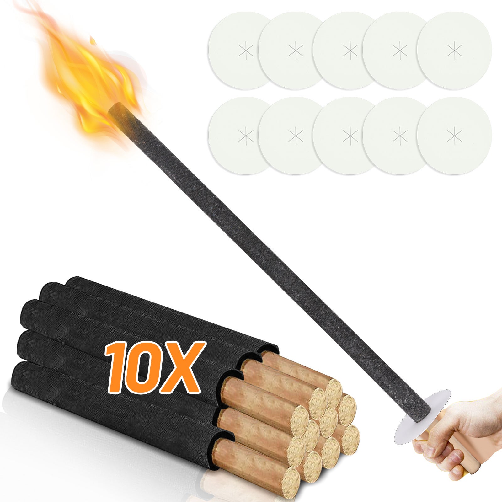 Antorchas de Cera 72cm para Jardín Exterior con Protector Antigoteo y ...