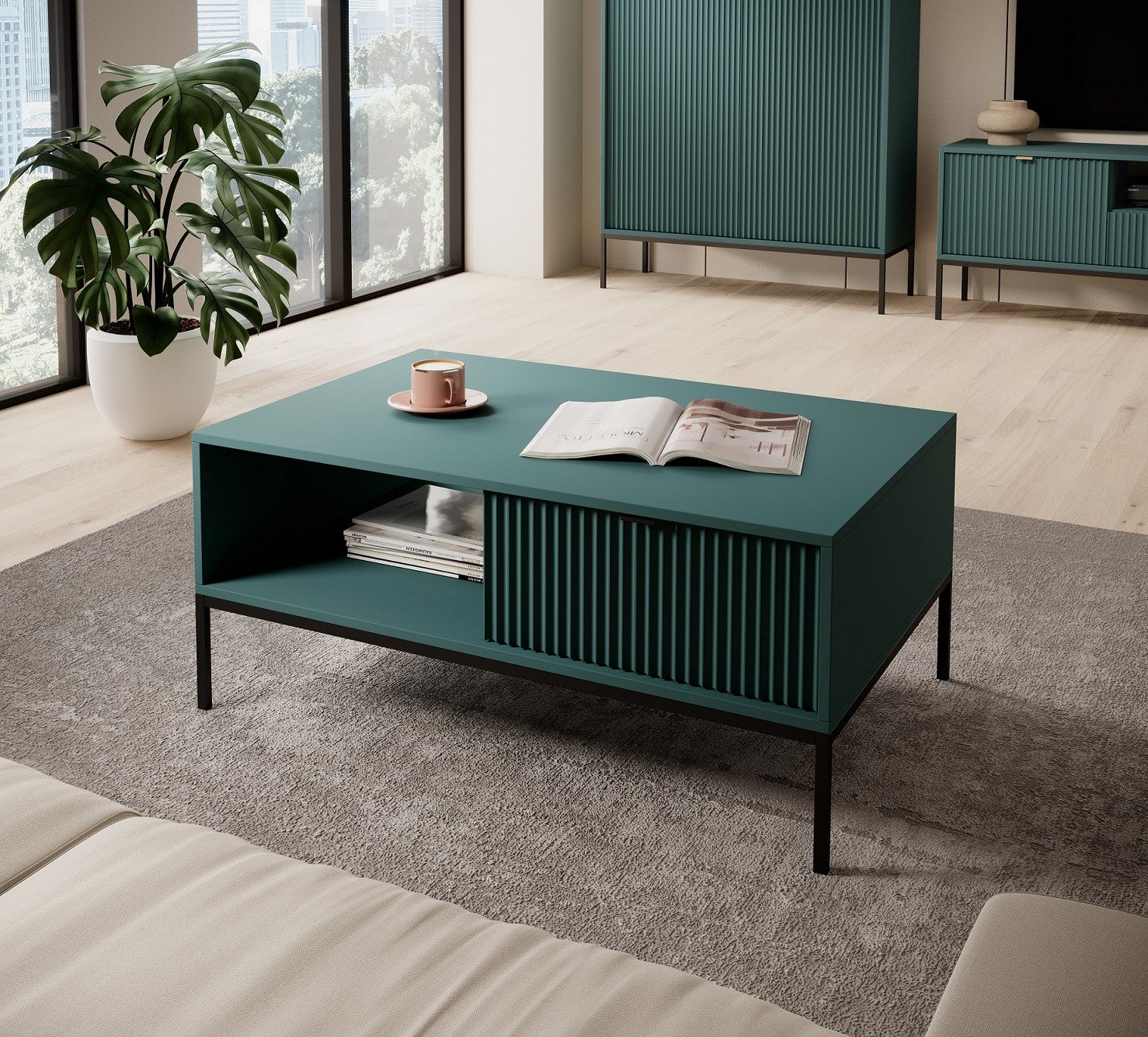 Table basse VENISE 104 cm Vert | Leroy Merlin