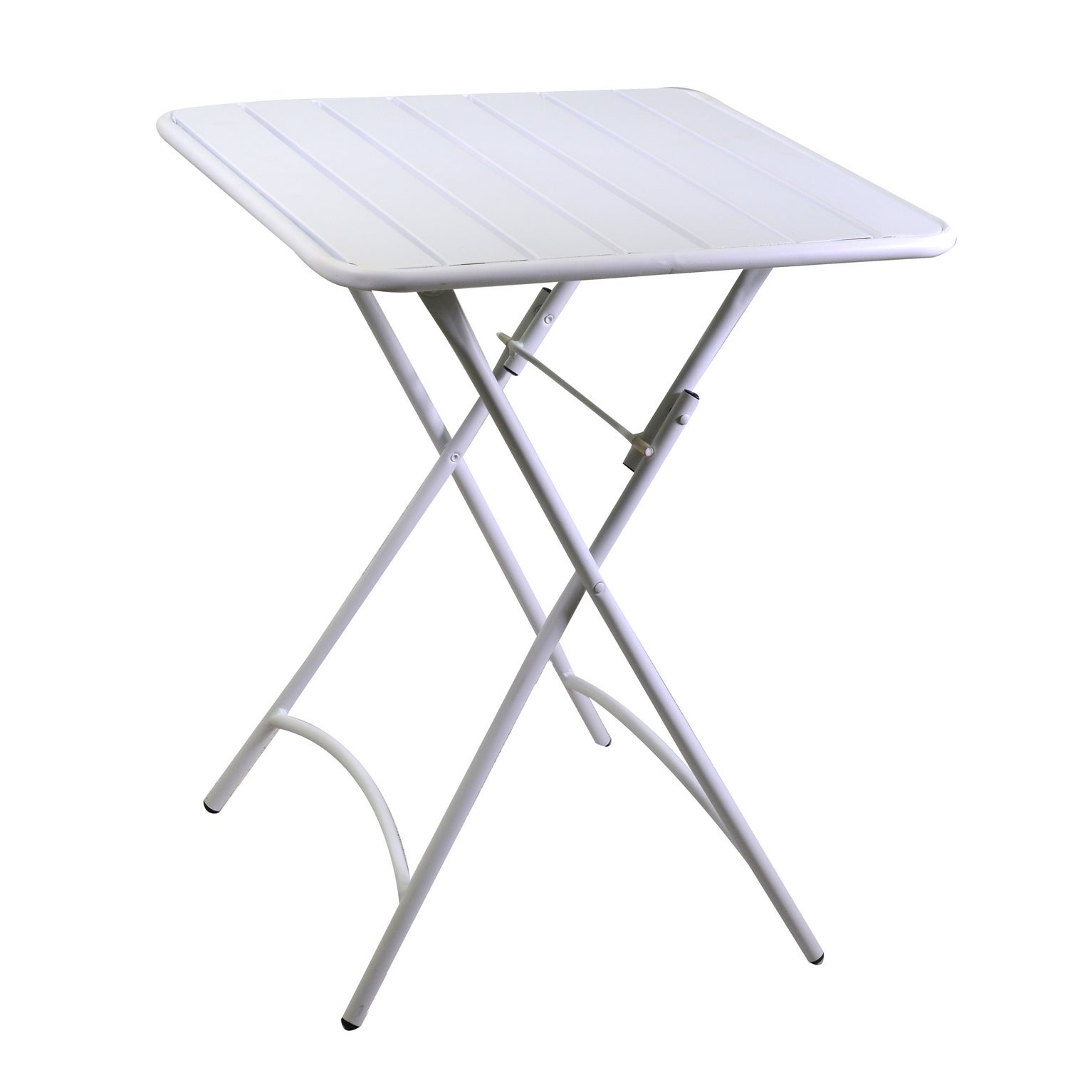 Table pliante Blanc 80x80 cm h 72 cm en Métal mod. Rovigo | Leroy Merlin