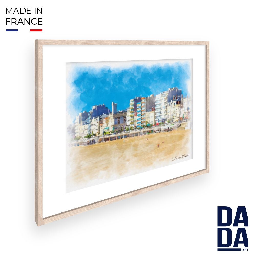 Image encadrée Côte de Les Sables-d'Olonne / 50x70 cm / Cadre Effet ...