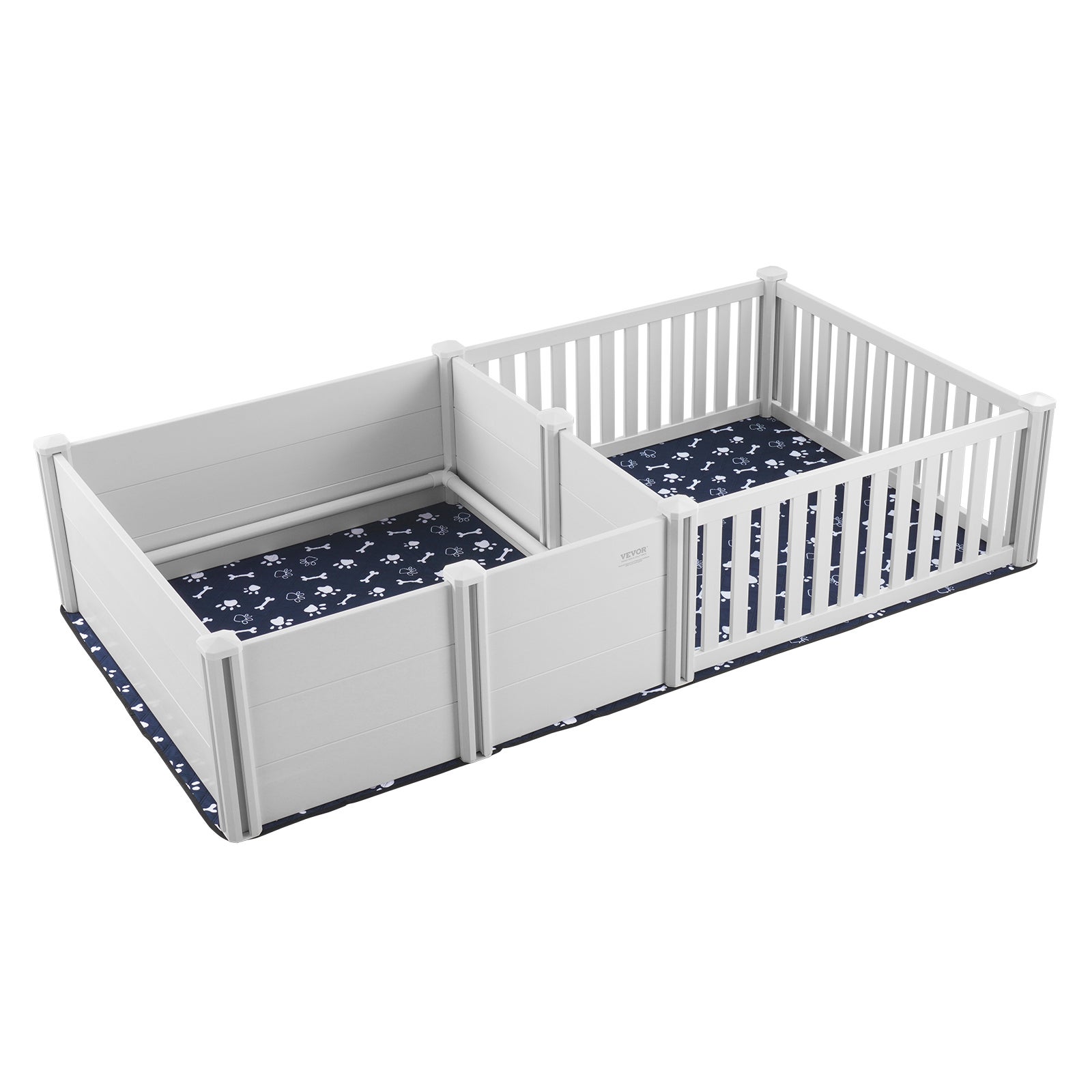 Parc pour chiot,VEVOR 237x123x46 cm,cage pour chiot double zone avec ...
