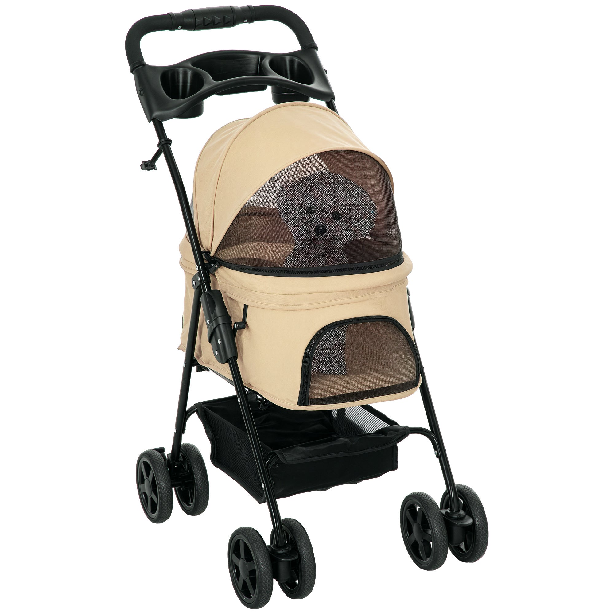 Poussette pour chien poussette pour chien, pliable, 2 sécurité ...
