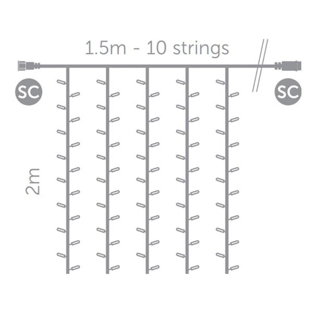 Simply-connect PRO LINE - extension rideau lumineux - 1.5 x 2 m - 220 ...