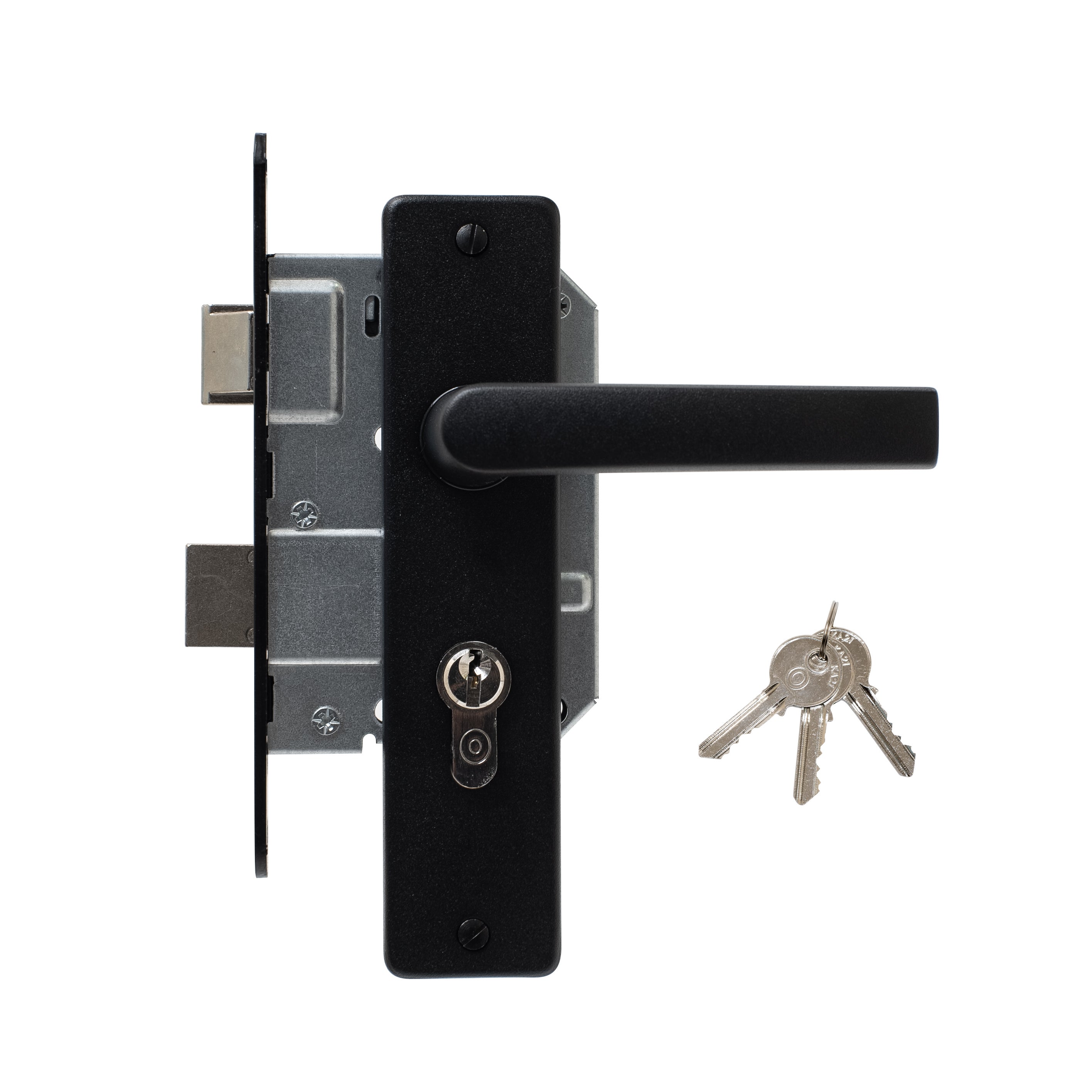 Wovar Poignée de porte sur porte avec serrure noire complète avec ...