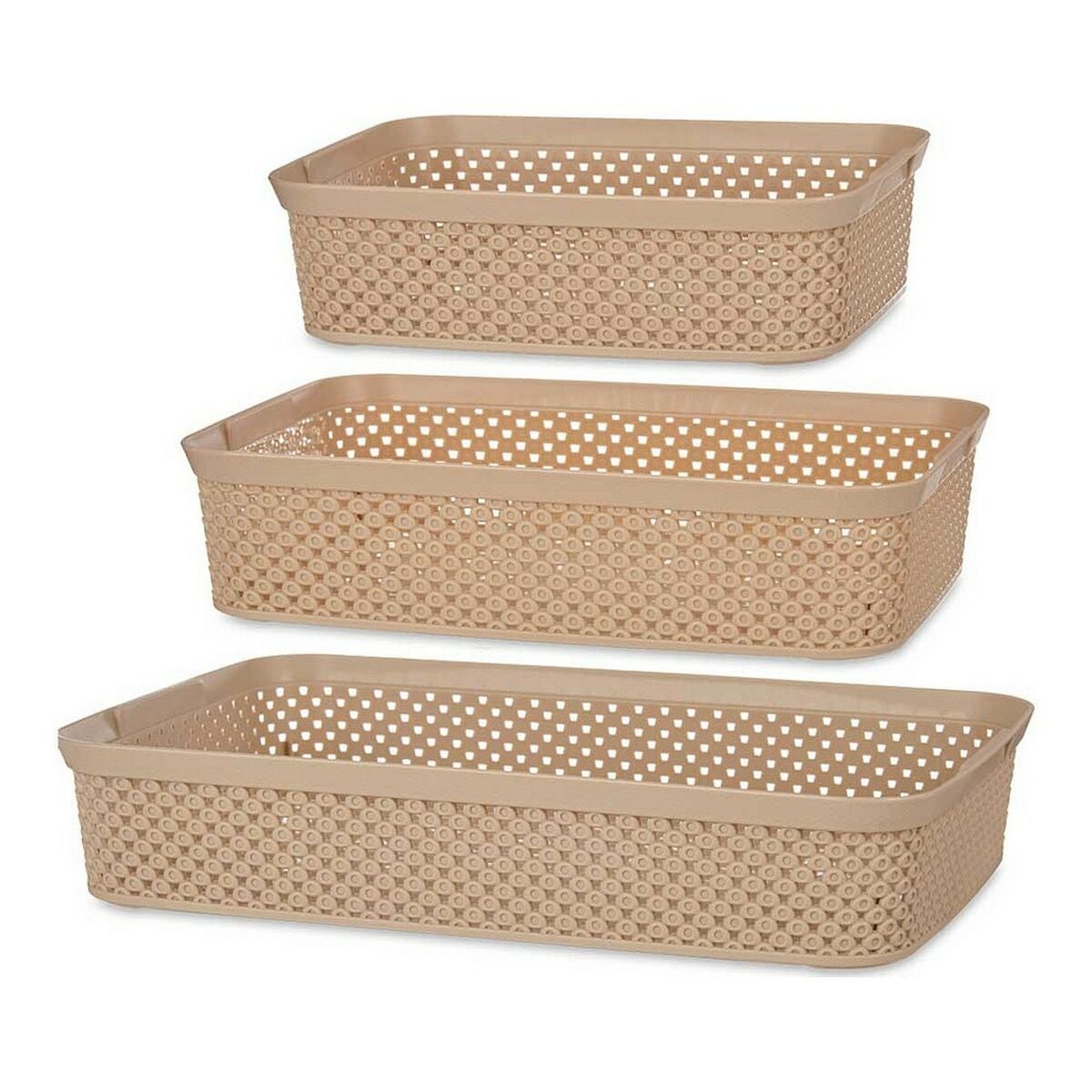 Caja Multiusos Beige Plástico (3 pcs) | Leroy Merlin