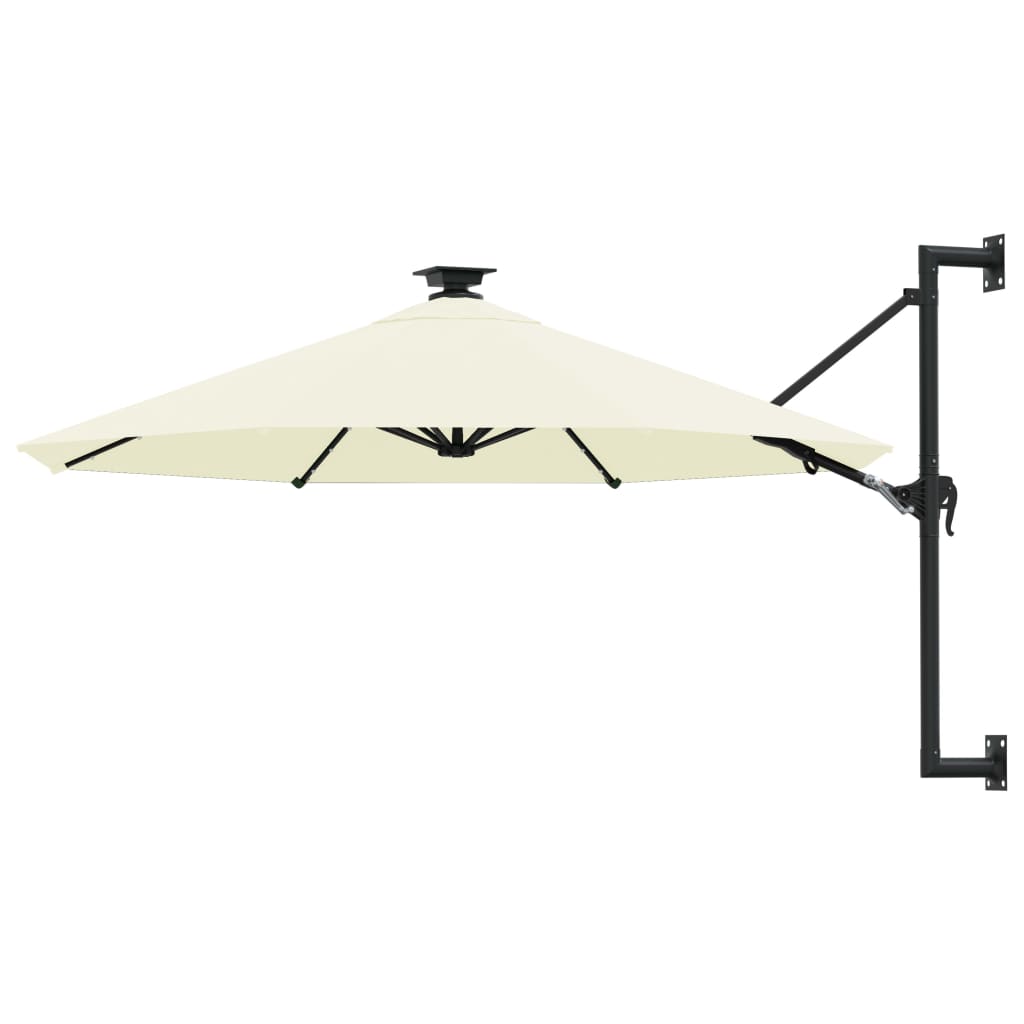 Maison Exclusive - Parasol mural de jardin avec LED 300 cm sable ...