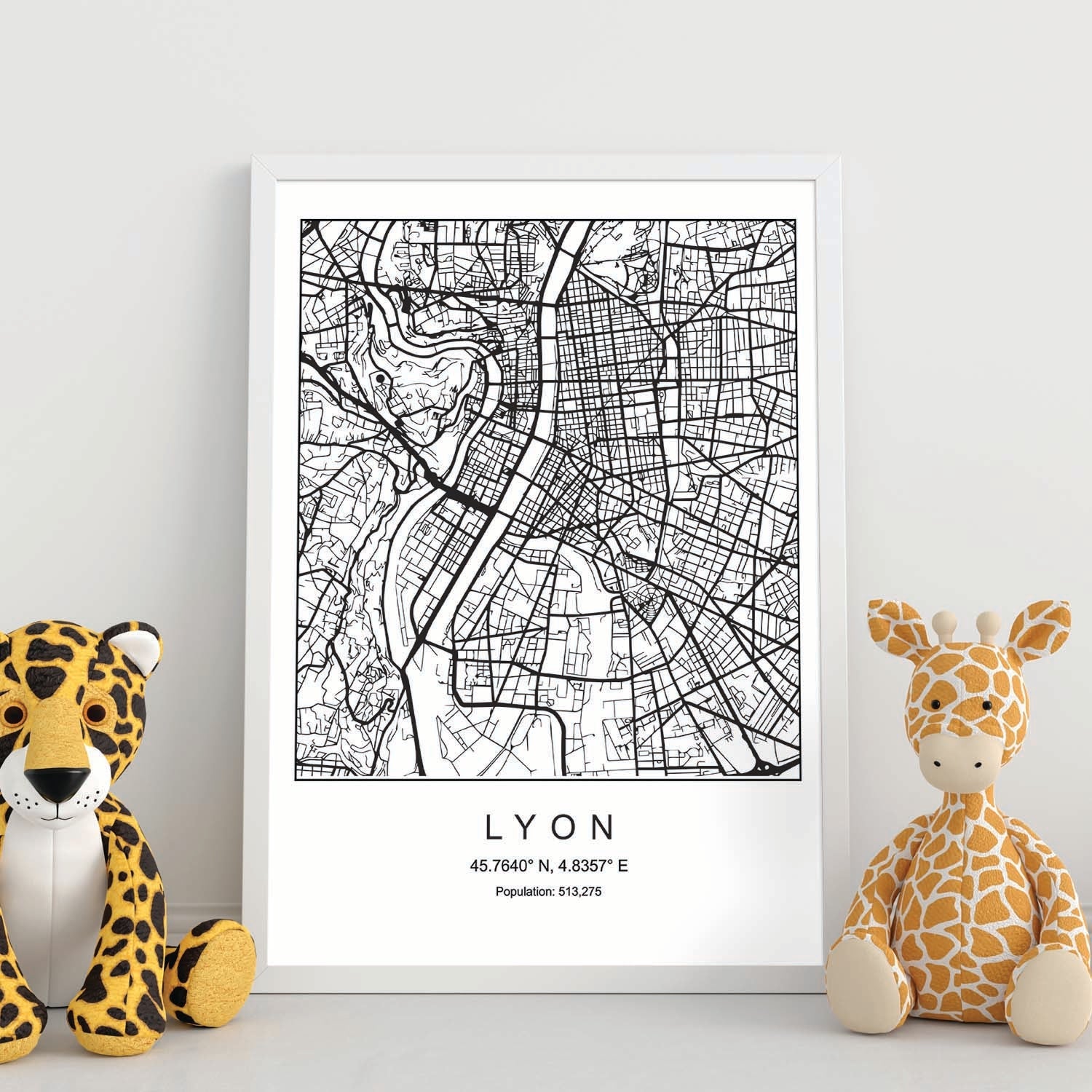 Carte Lame Lyon Nordic Style En Noir Et Blanc. A4 Sans Cadre | Leroy Merlin