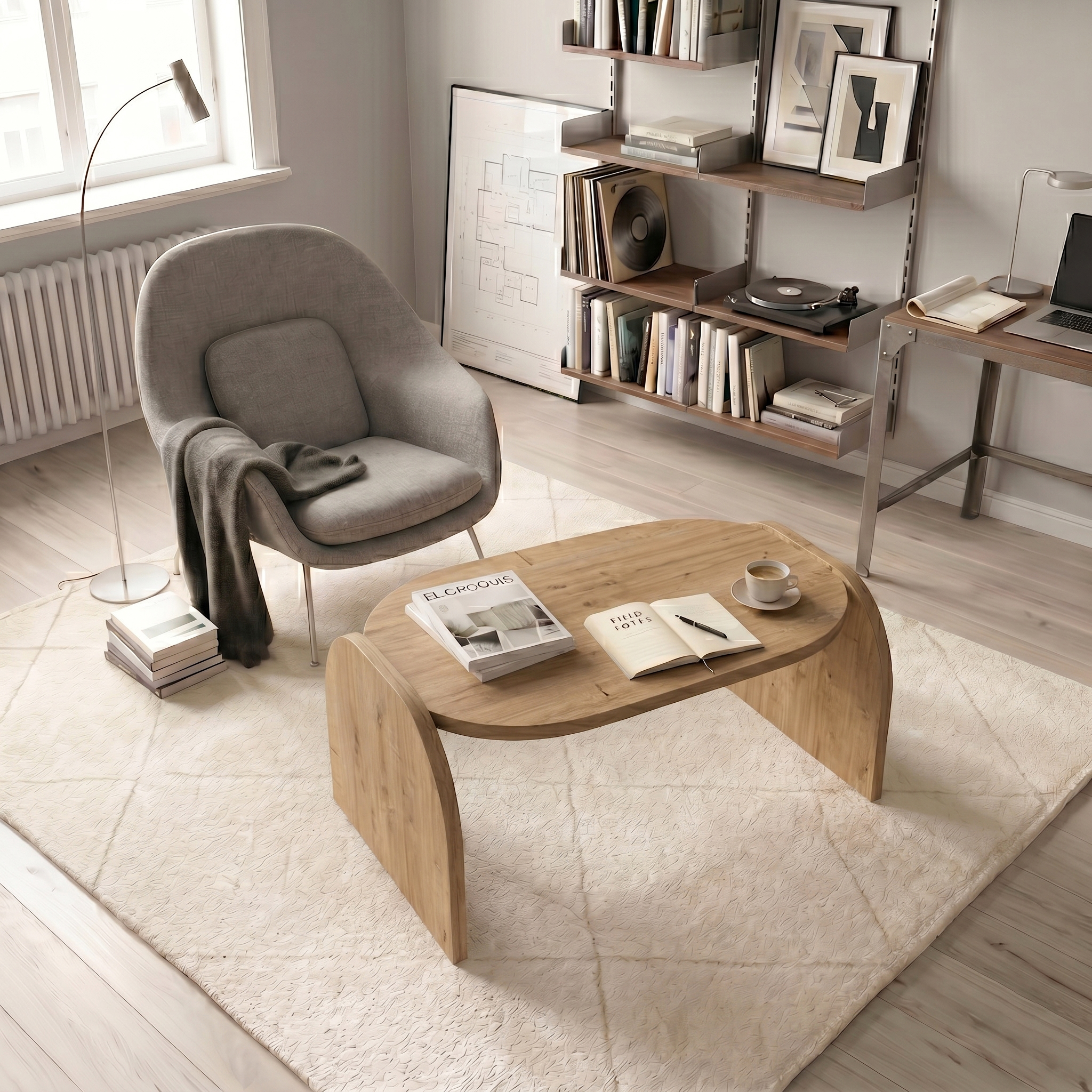 Monde 89 cm Table Basse - Design Modern - Montage Facile (Chêne ...