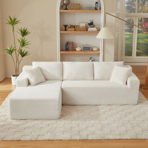 Sofá Modular en L de 4 Plazas, Modelo Nube Comprimido, con Chaise ...